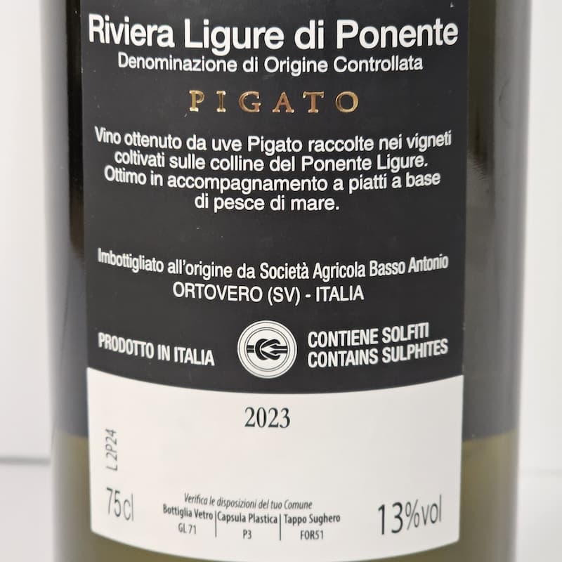 Pigato Riviera Ligure di Ponente DOC | Le Creuze